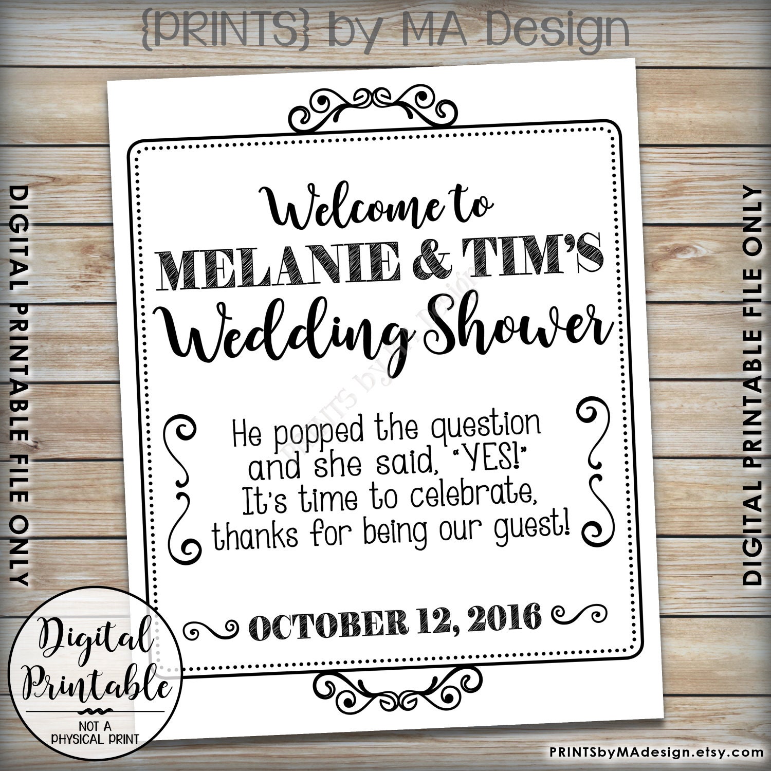 Couples Shower Sign, Personalized Shower Welcome Poster, Wedding Shower ...