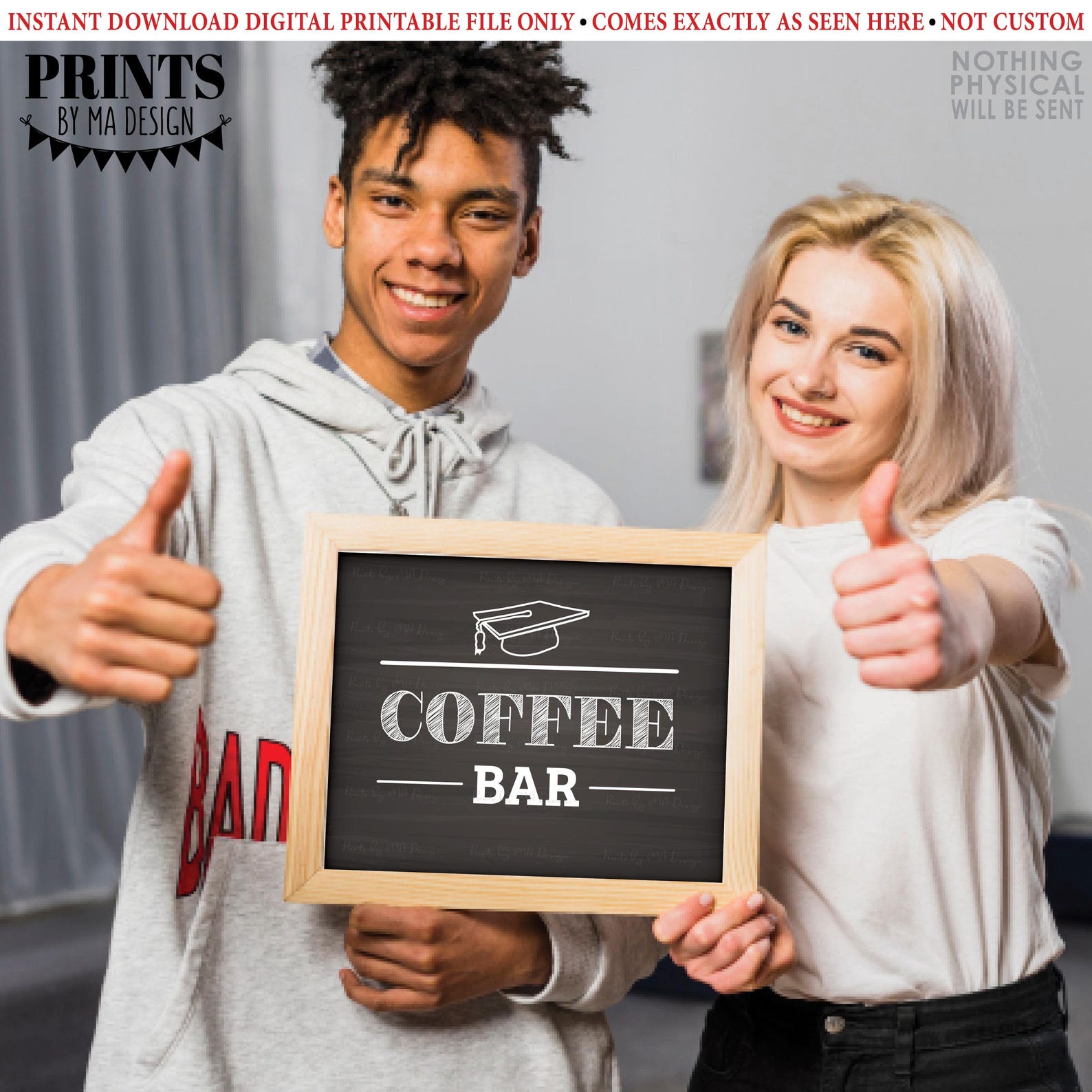 Coffee Bar Sign, Graduation Party Decoration, Grad Party Coffee Station ...