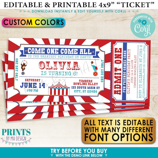 Circus Ticket - Etsy