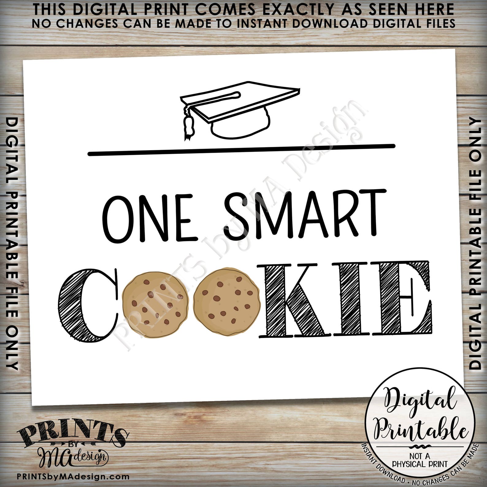 One Smart Cookie Sign, Graduation Party Cookies, Sweet Treat Sign ...