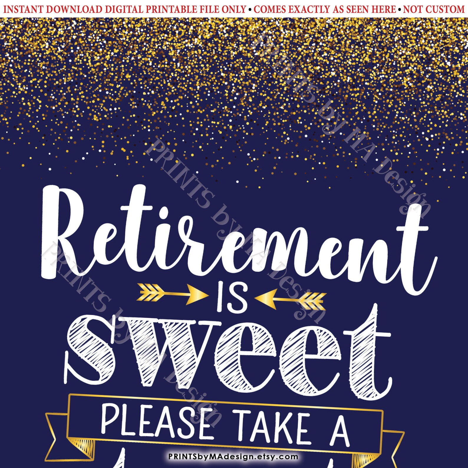 Retirement is Sweet Please Take a Treat Sign Celebrate - Etsy