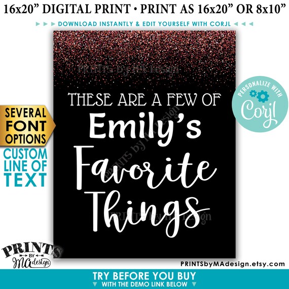 Favorite Things Sign These Are a Few Favorite Things Custom | Etsy