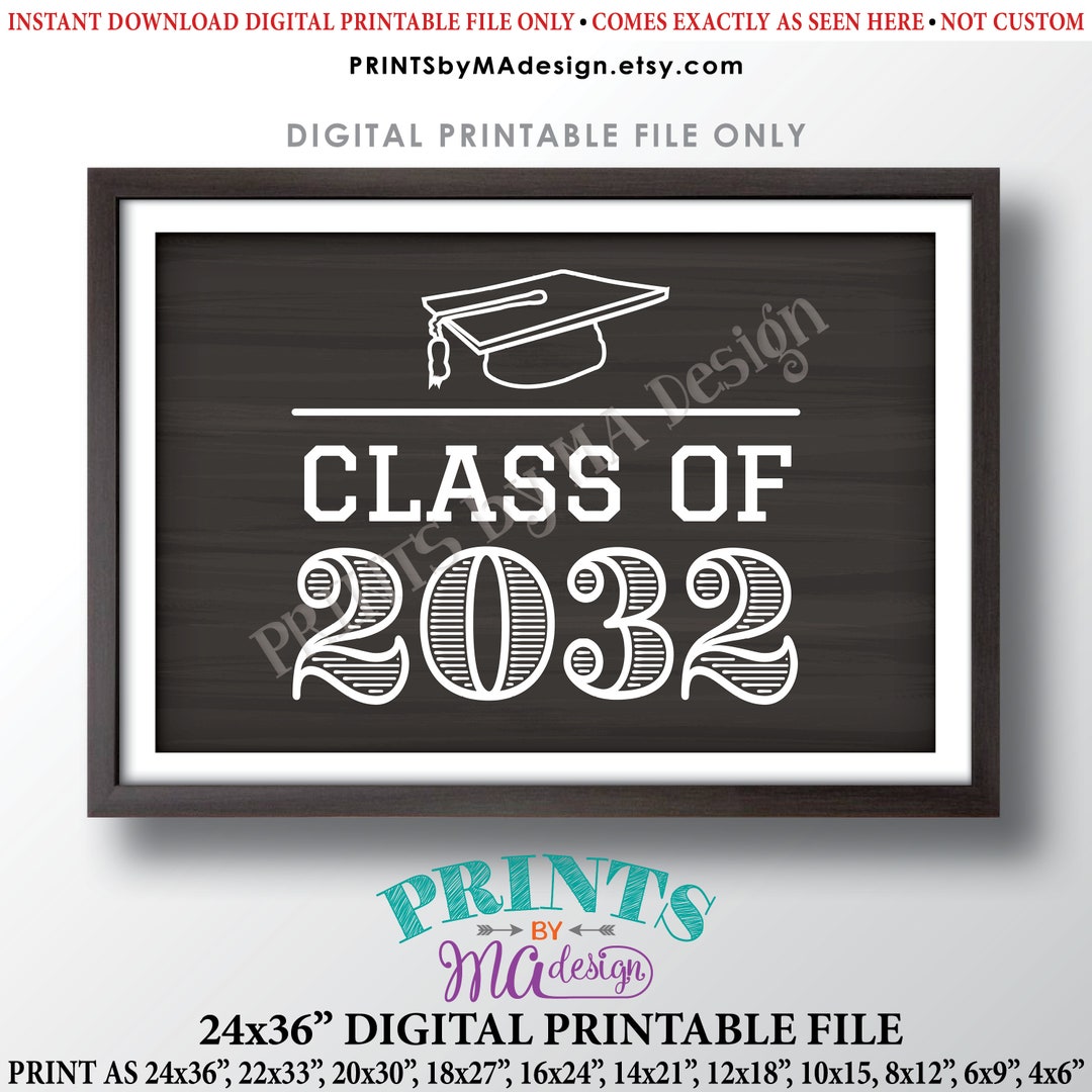 Class of 2032 Sign, High School Graduation 2032 Sign, First Day of ...