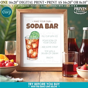 Editable Soda Bar Sign, DIY Drink Station, Italian/dirty Soda ...