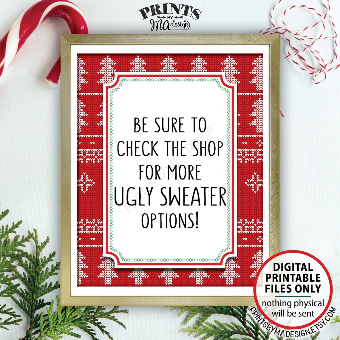 May Your Sweaters Be Ugly and Bright Sign, Ugly Christmas Sweater Party ...