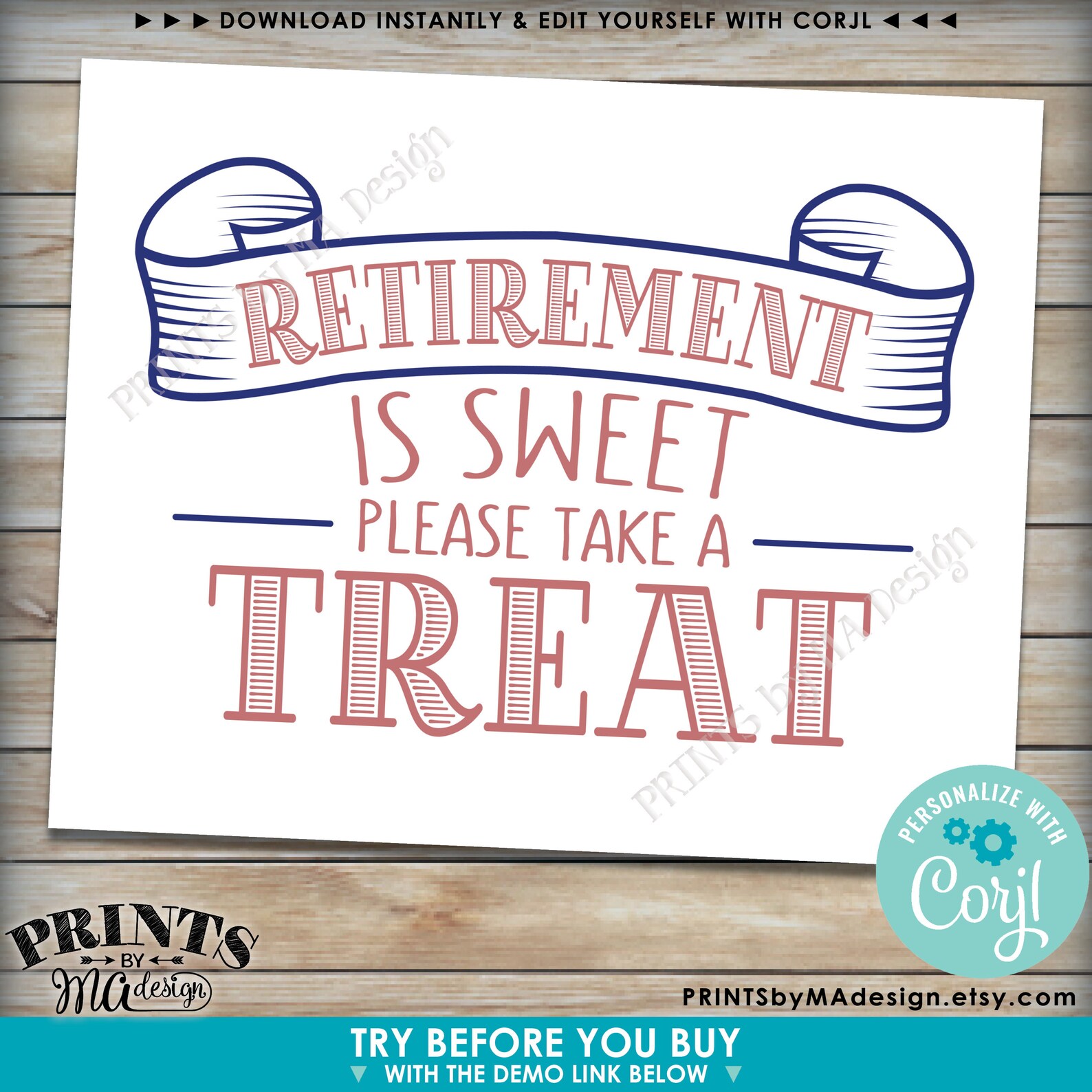 Retirement Party Sign Retirement is Sweet Please Take a - Etsy