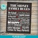 Editable Family Rules Sign Family Wall Art House Rules - Etsy