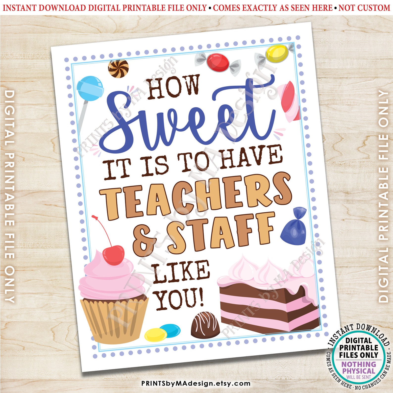 Sweet Treat Teacher Appreciation Sign How Sweet It is to Have - Etsy