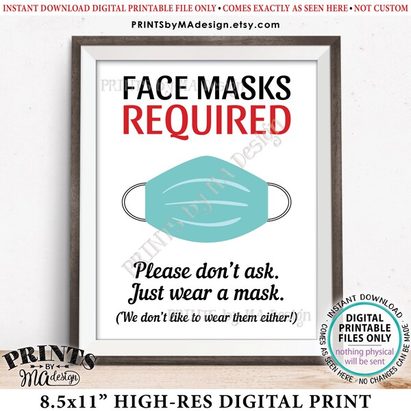 Funny Wear Masks Signs - Etsy
