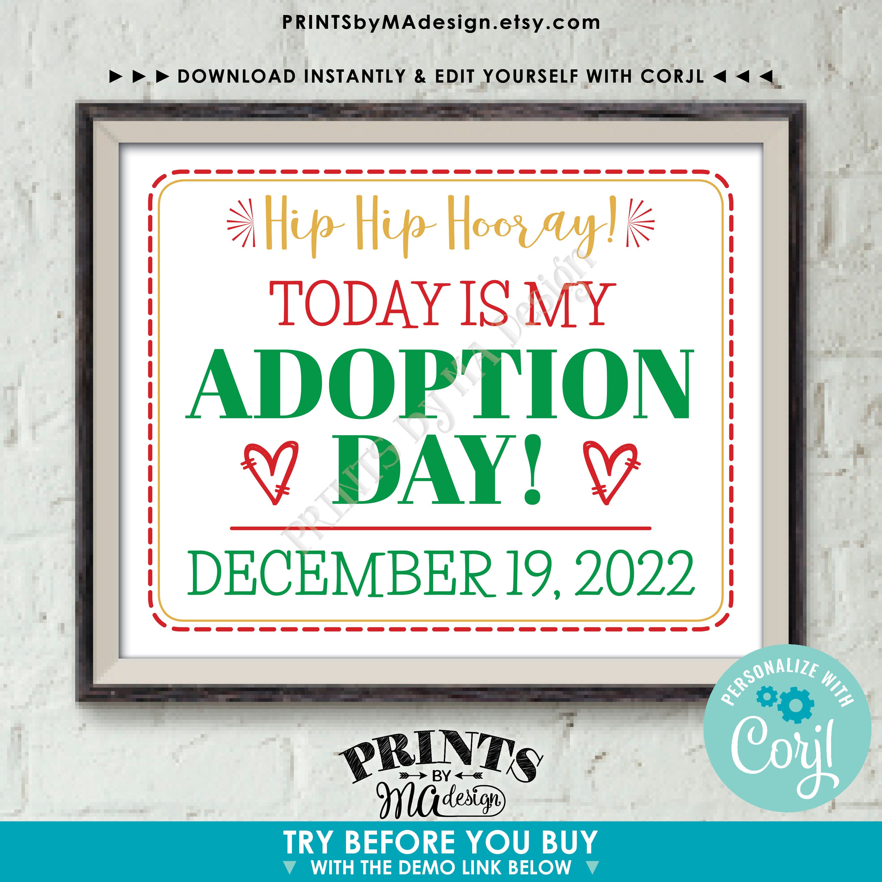 Adoption Day Sign Today is My/our Adoption Day Photo Prop - Etsy Adoption Day Sign Today is My/our Adoption Day Photo Prop - Etsy