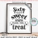 Sixty is Sweet Please Take a Treat, Sixtieth Party Decor, 60th Birthday ...