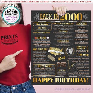 Back in 2000 Birthday Poster Board, Flashback to 2000 Birthday ...