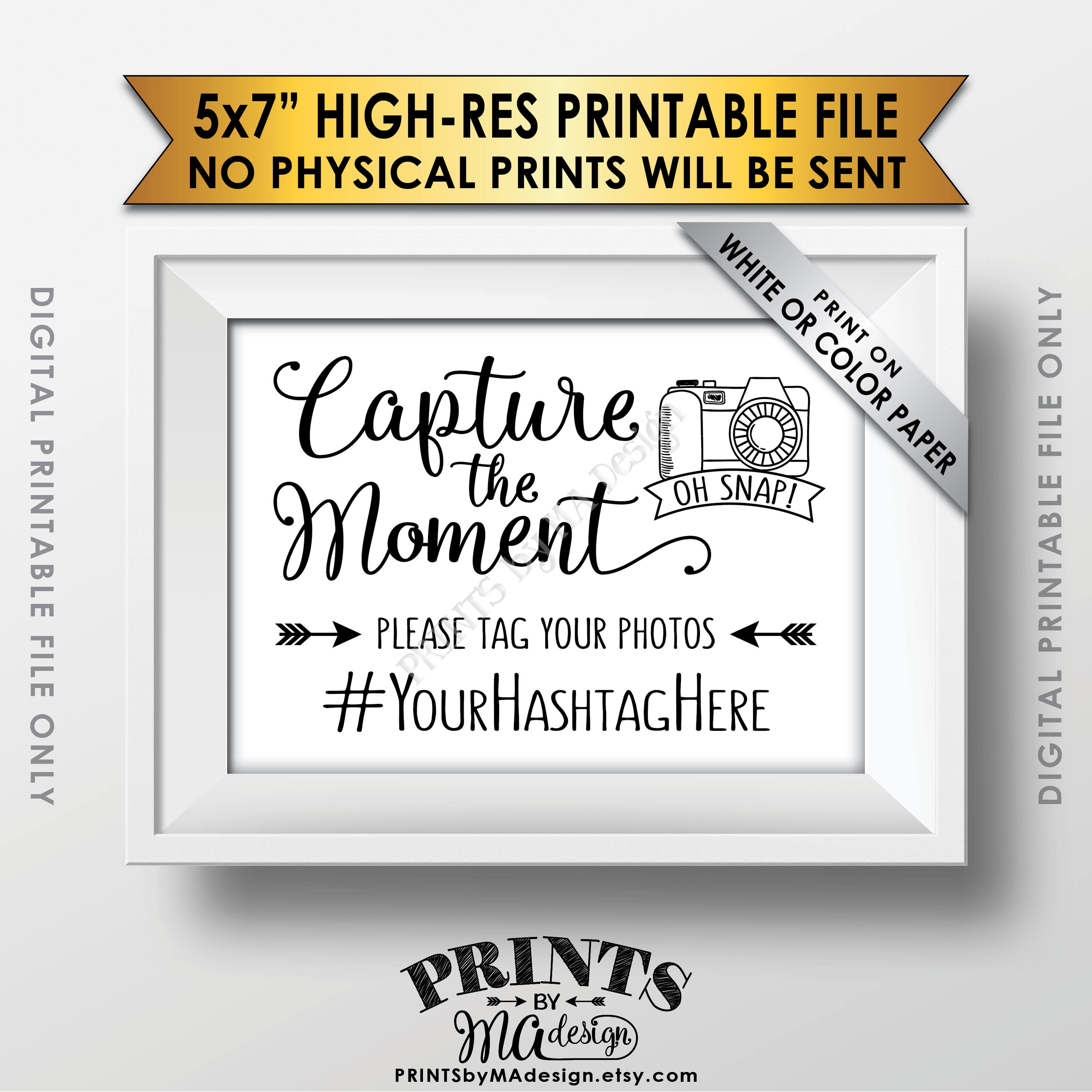 Capture the Moment Hashtag Sign, Tag Your Photos, Share on Social Media ...