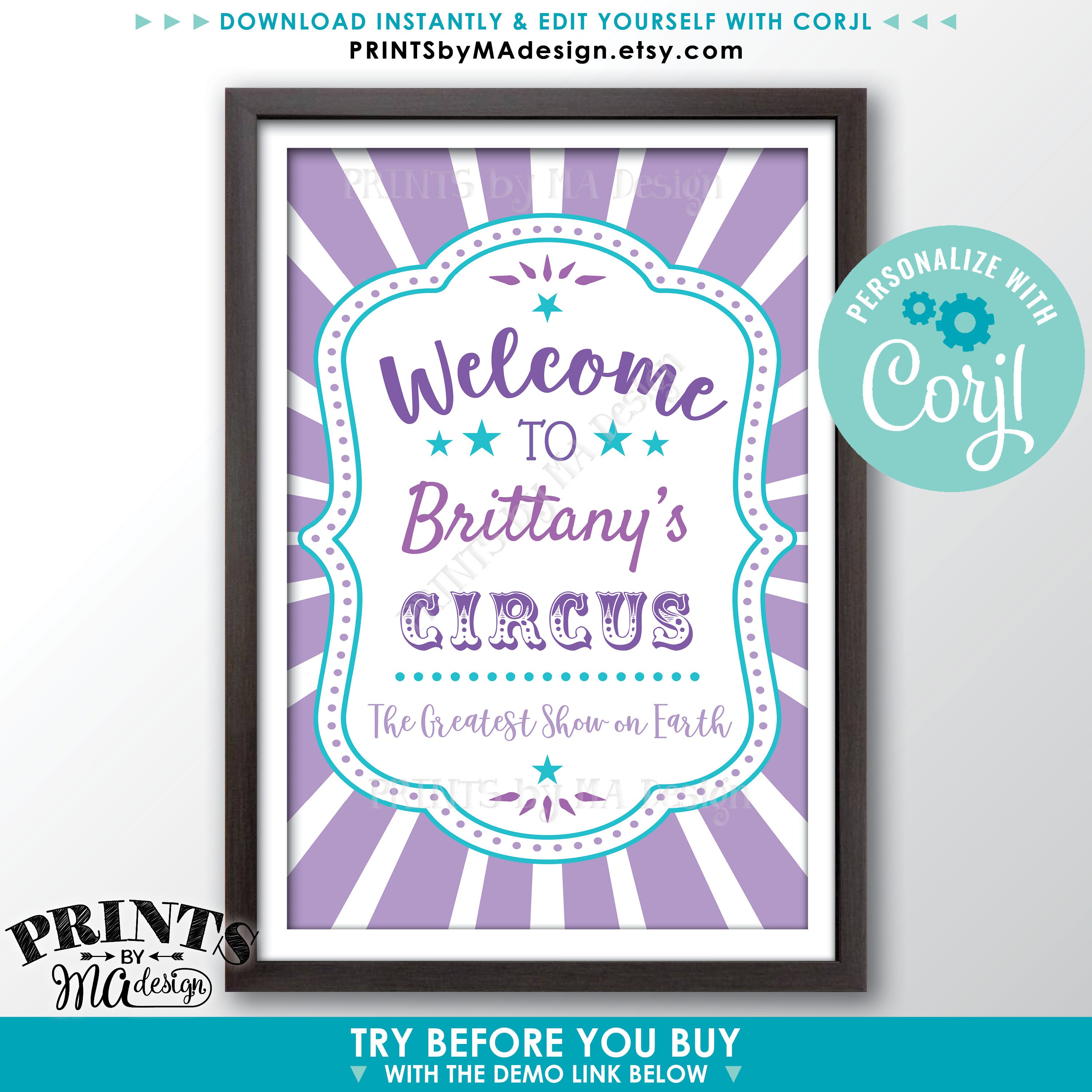 Circus Welcome Sign, Welcome to the Circus Entrance Sign, Custom ...