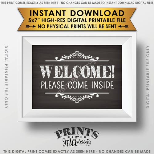 Welcome Please Come In DOWNLOAD Please Come in Door Sign - Etsy