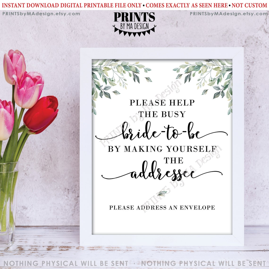 Address an Envelope Bridal Shower Sign Help the Bride-to-be | Etsy