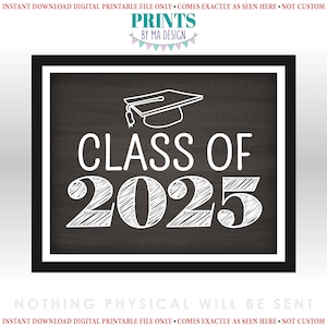 Class of 2025 Sign, 2025 Graduation Party Sign, 2025 High School Grad ...