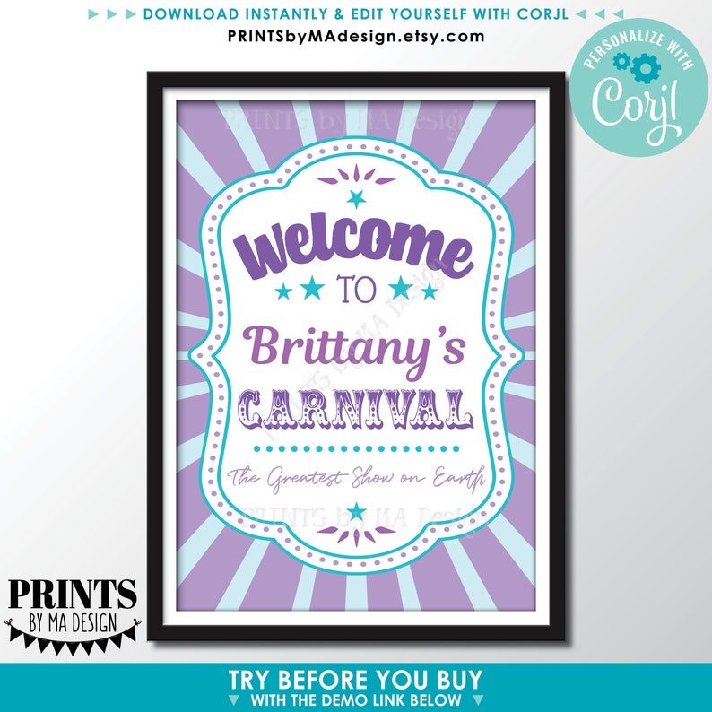 Carnival Welcome Sign Welcome to the Carnival Entrance Sign | Etsy