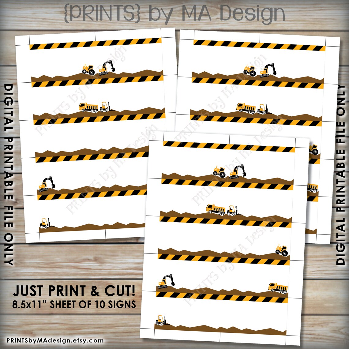 Construction Theme Labels, Food Labels, Buffet Cards, Table Tent Menu ...