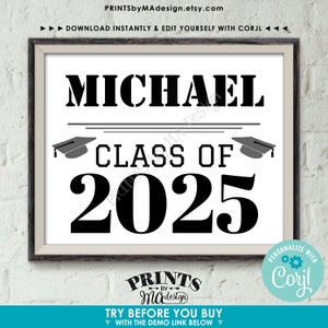 Class of Sign High School or College Grad Custom PRINTABLE - Etsy