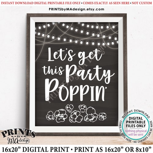 Popcorn Bar Sign. Instant Download Printable. Party - Etsy