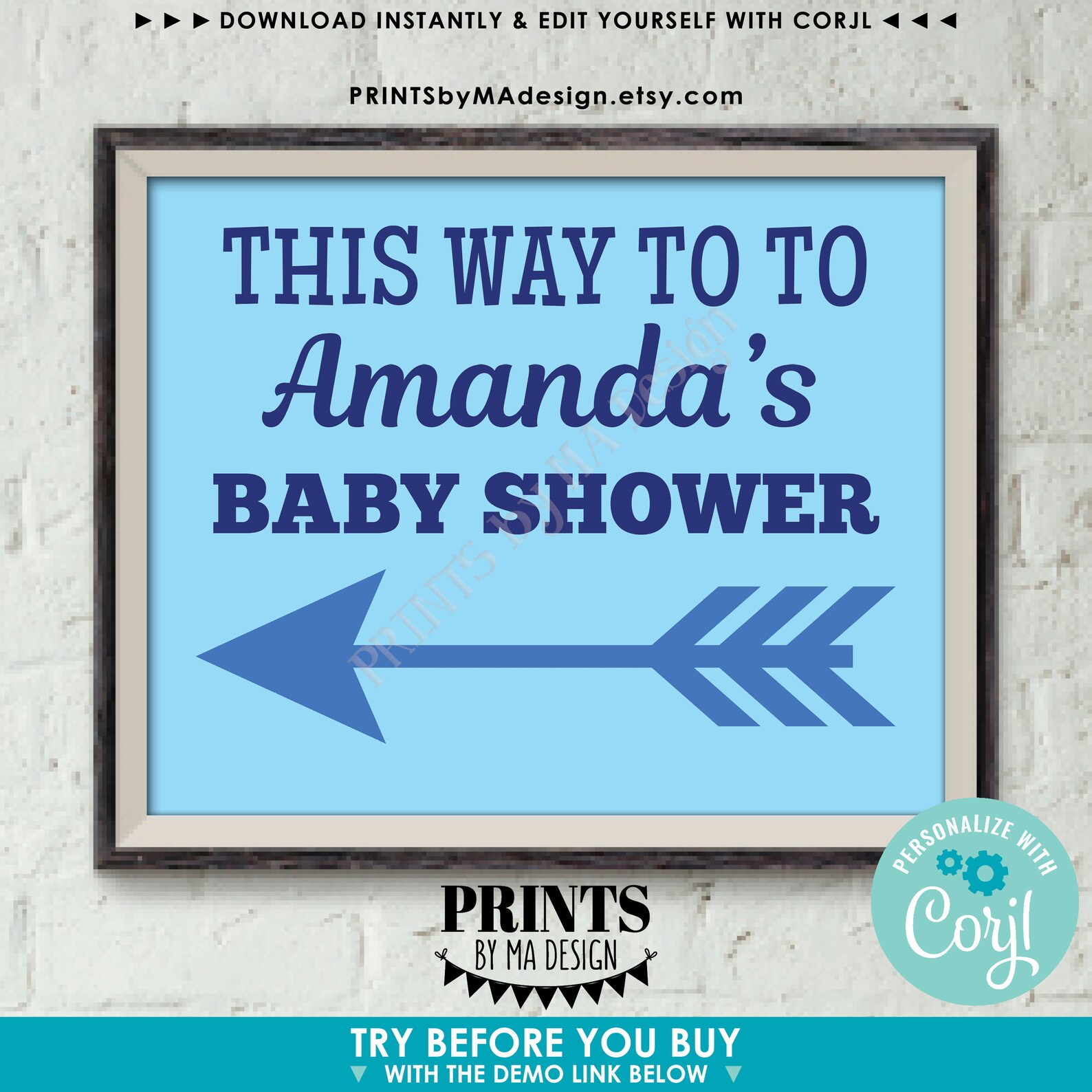 Editable Arrow Sign, Choose Direction Arrow Points, One Custom ...