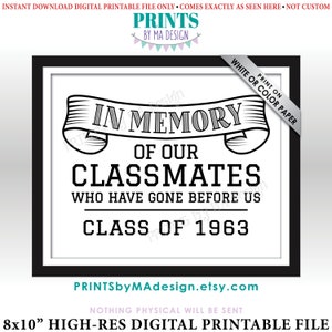 Class of 1963 Reunion Memorial, in Memory of the Classmates Who Have ...