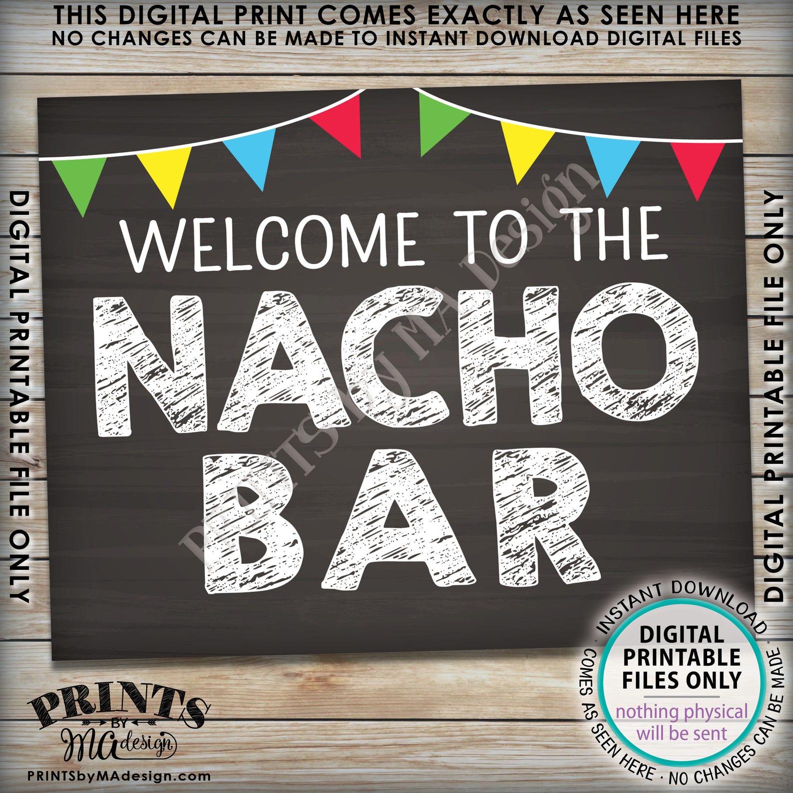Nacho Bar Sign and Labels Welcome Mexican Food Labels Build - Etsy