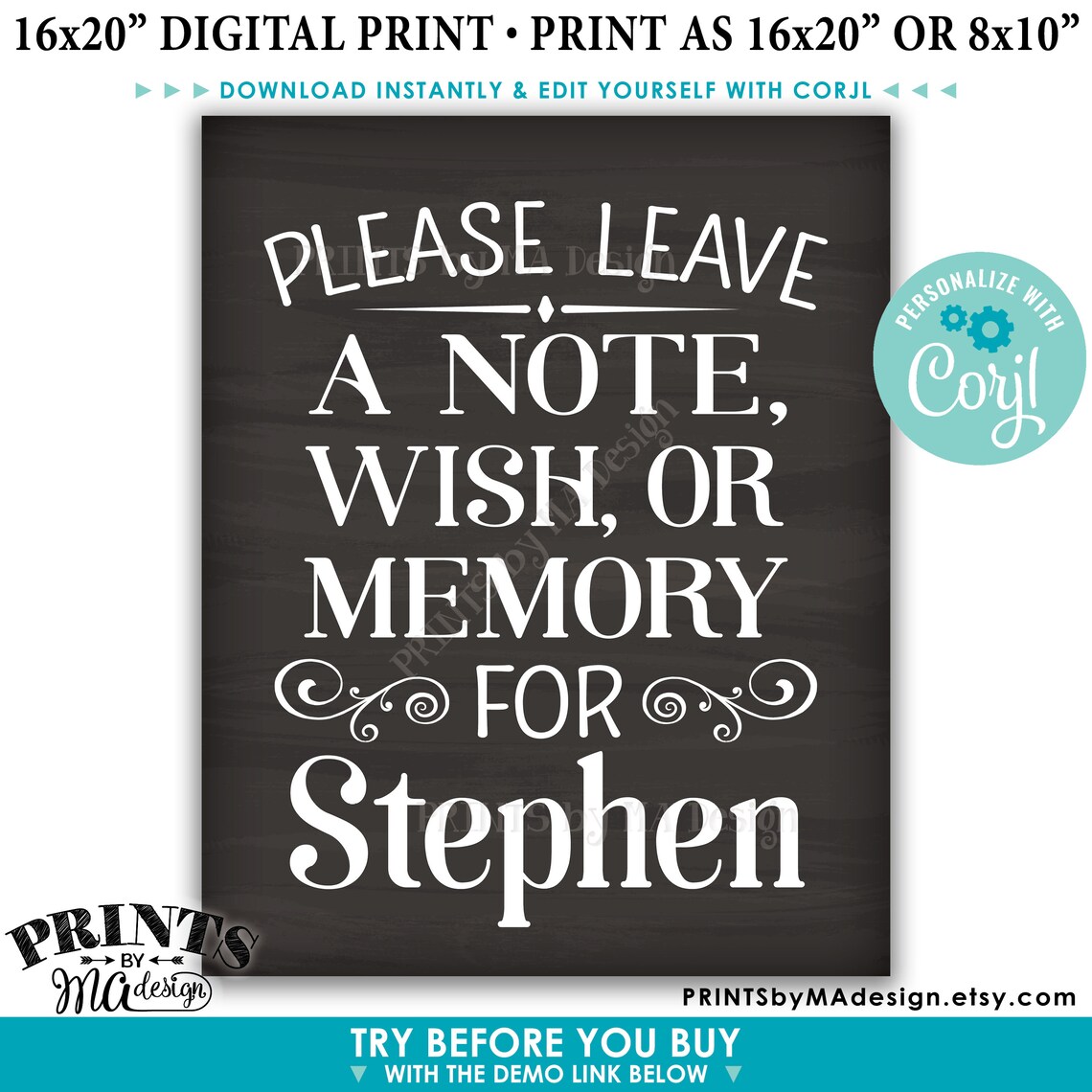 Please Leave a Note Wish or Memory Sign Write a Message Sign | Etsy
