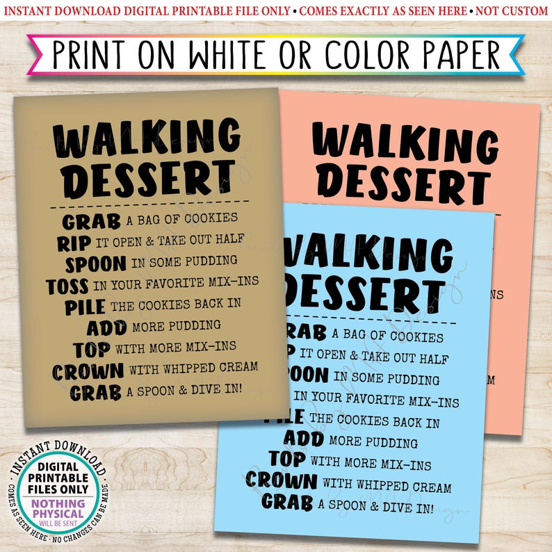 Walking Dessert Sign, Bag of Cookies, Pudding, Candy, Sweet Treat ...