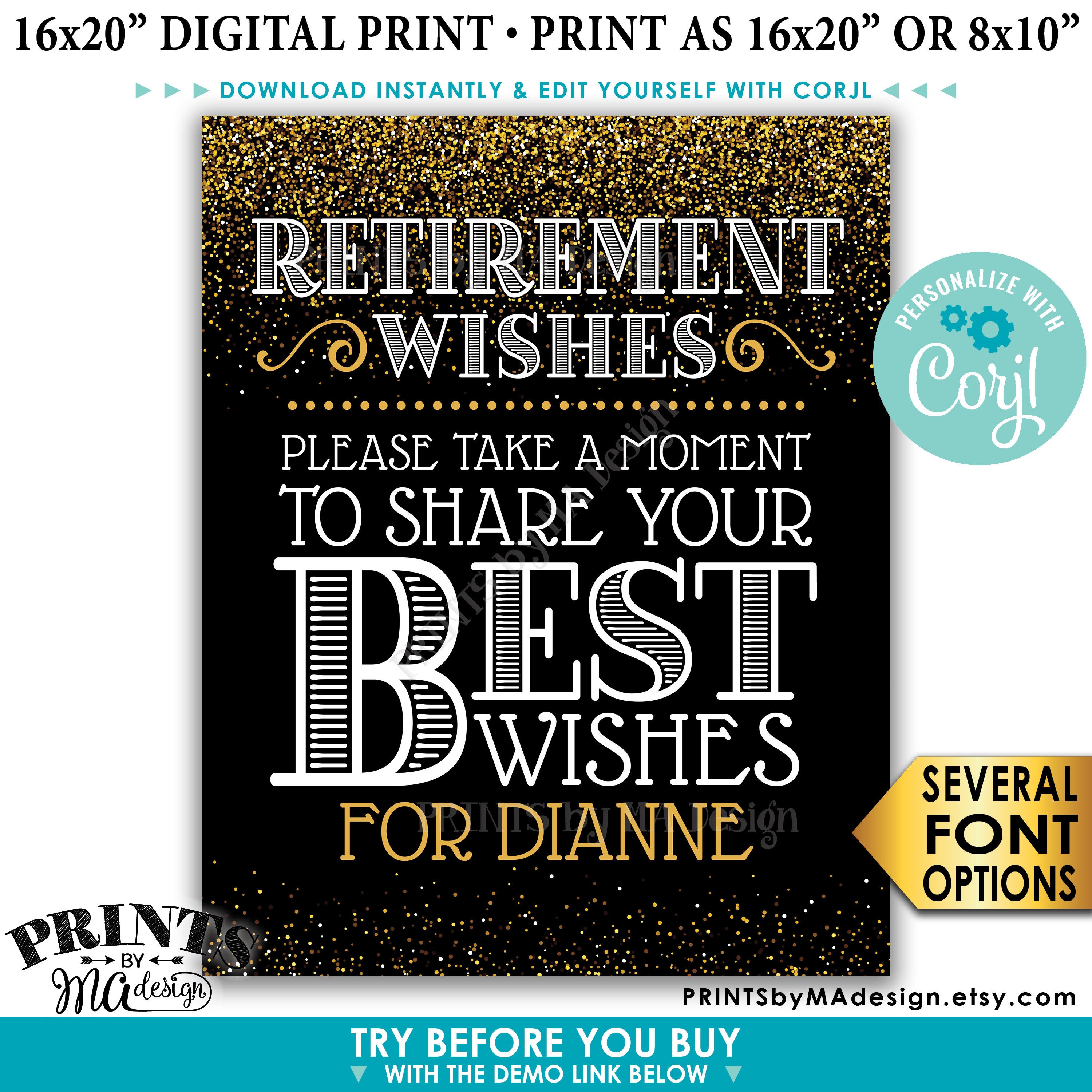 Retirement Party Sign, Please Leave Your Best Wishes for the Retiree ...