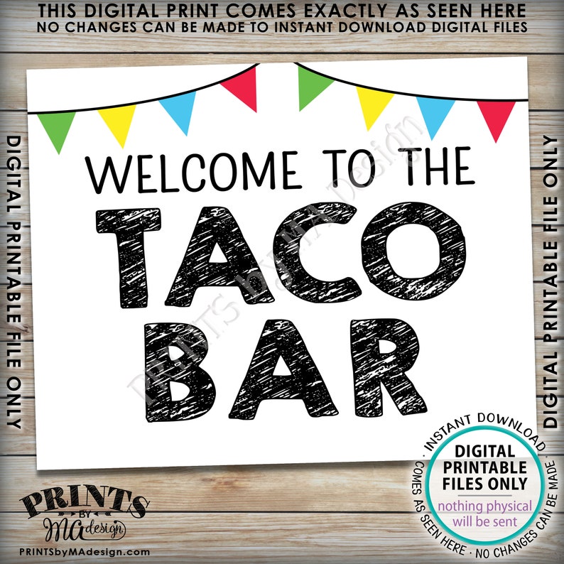 Welcome to the Taco Bar Sign Cinco De Mayo Wedding Shower - Etsy