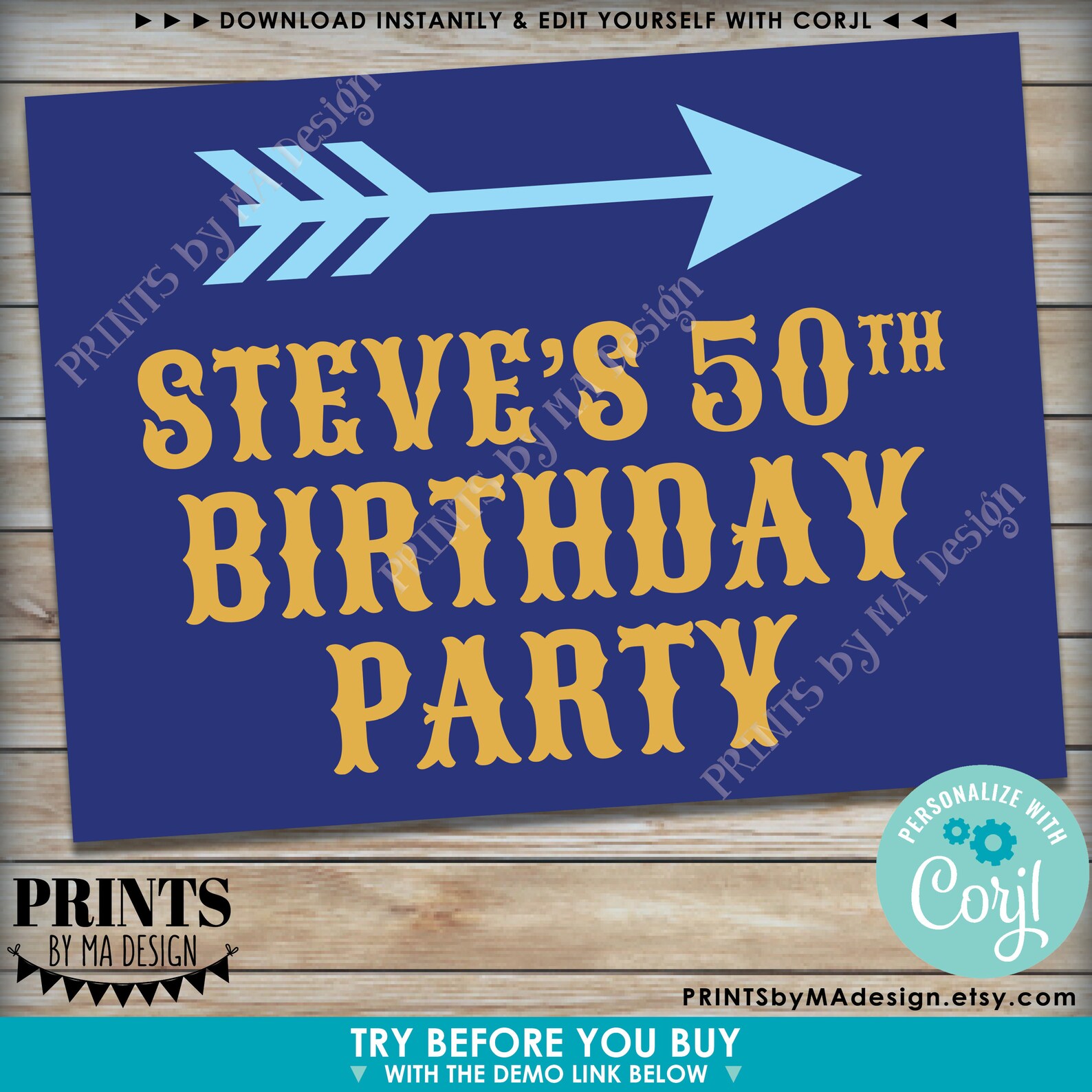 Editable Arrow Sign Choose Direction Arrow Points One Custom | Etsy