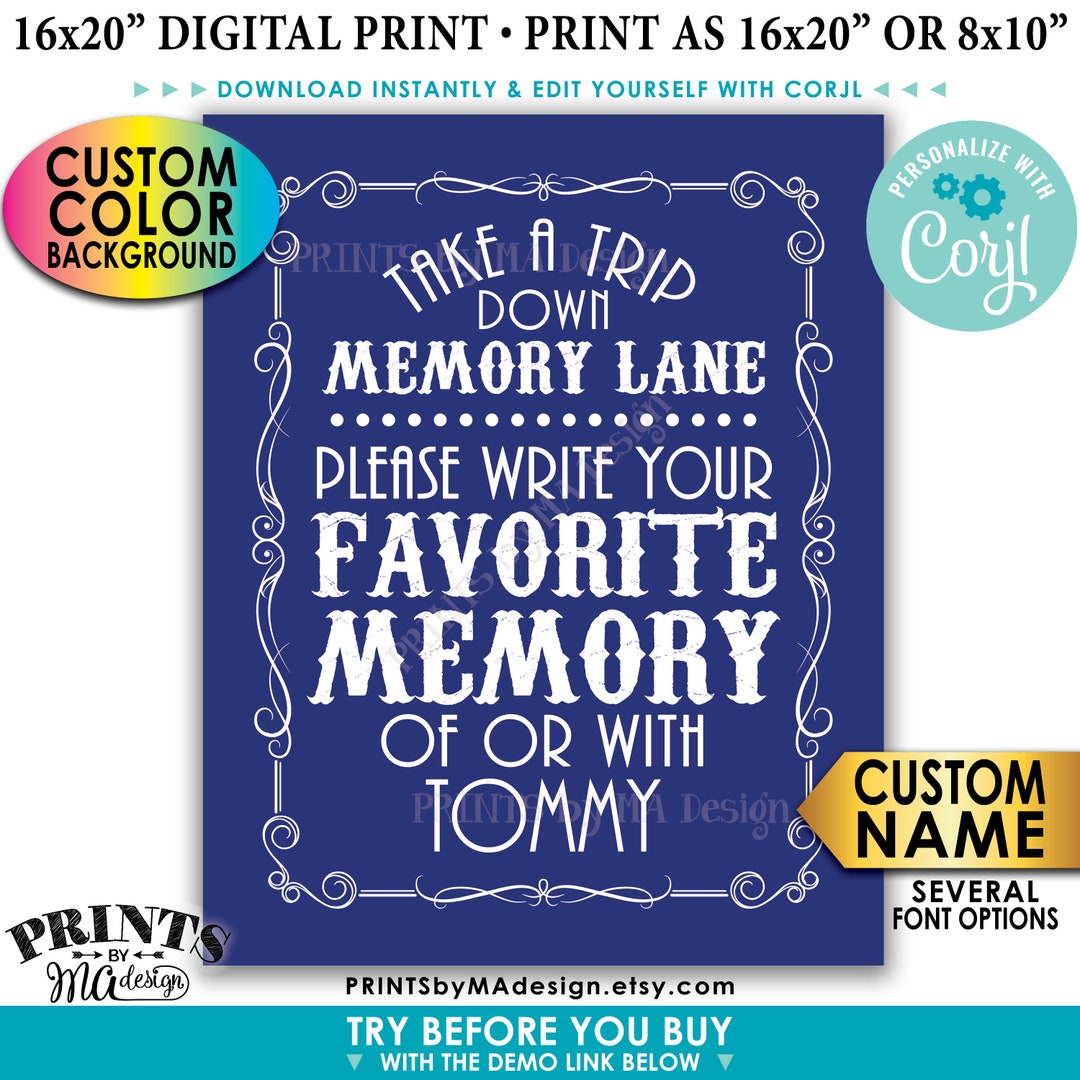 Memory Sign, Take a Trip Down Memory Lane & Share a Favorite Memory ...