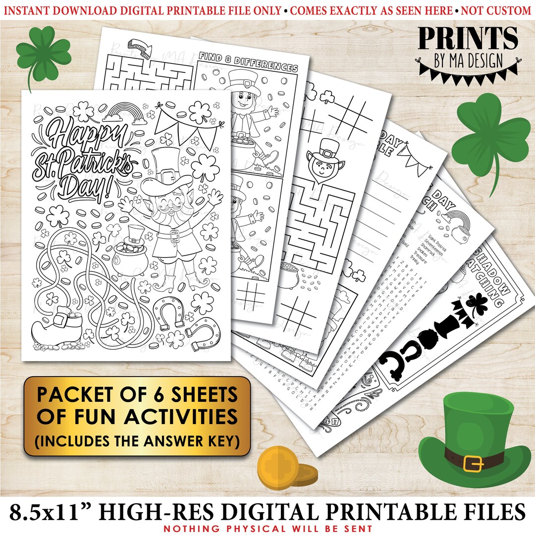 St. Patrick's Day Activity Pages, Word Search, Maze, Coloring Pages ...