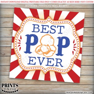 Best Pop Ever Popcorn Tags, Carnival Father's Day Gift Cards Popcorn ...
