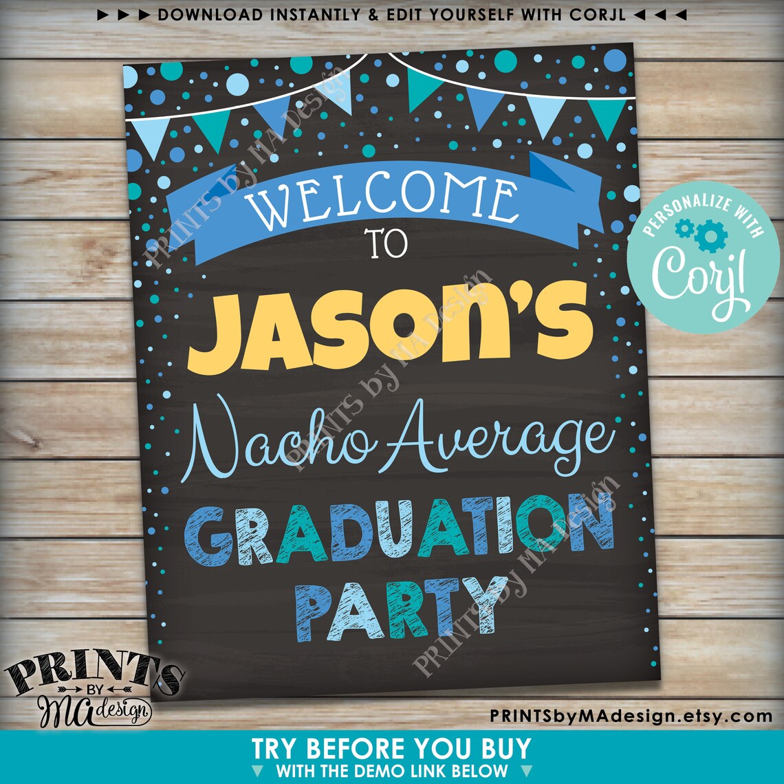 Nacho Average Graduation Party Sign Graduation Party - Etsy