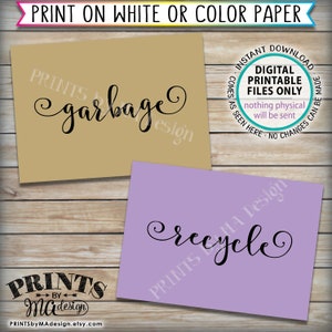 Garbage and Recyclable Signs, Trash & Recycling, Party Clean up the ...