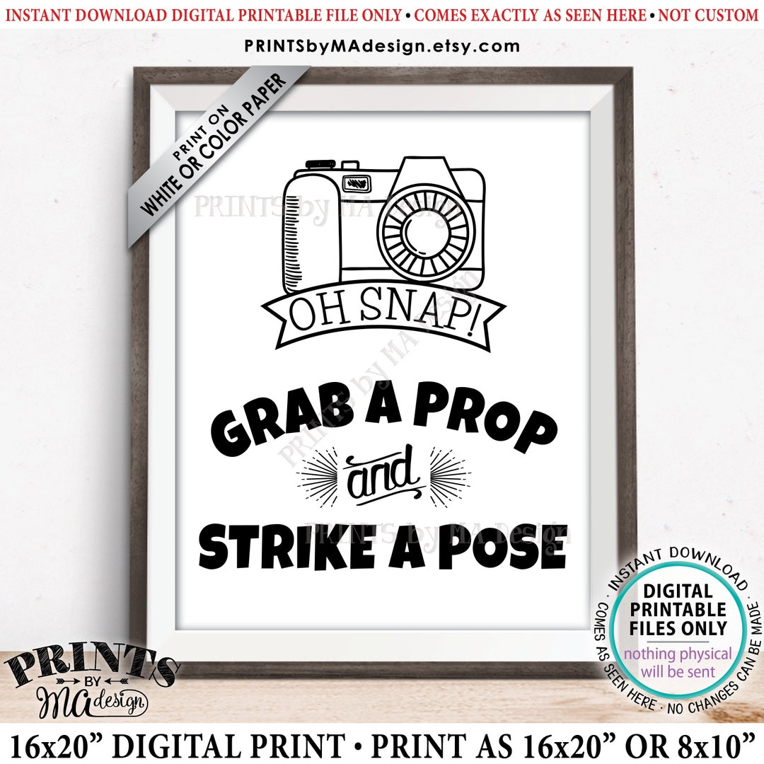 Grab a Prop and Strike a Pose Sign, Photo Booth or Selfie Station ...