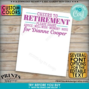 Cheers to Retirement Well Wishes Card, Retirement Party Memory Advice ...