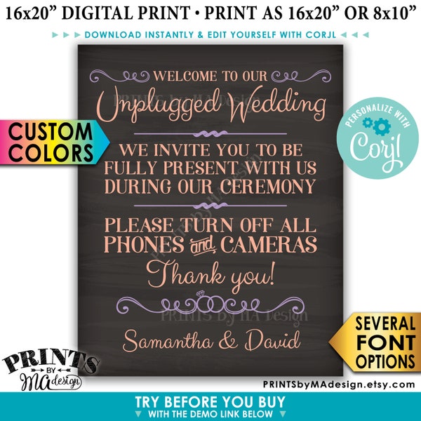 No Photos During the Ceremony Sign - Etsy