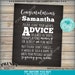 Congratulations Sign, Please Leave Advice Message, Graduation Party ...