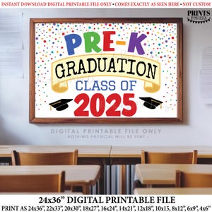 Pre-k Graduation Sign, Class of 2025, Preschool Graduation, Colorful ...