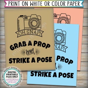 Grab a Prop and Strike a Pose Sign, Photo Booth or Selfie Station ...