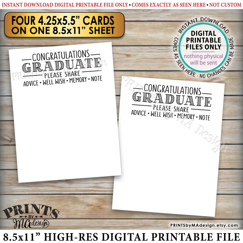 Congratulations Graduate Cards Memory Advice Well Wishes | Etsy