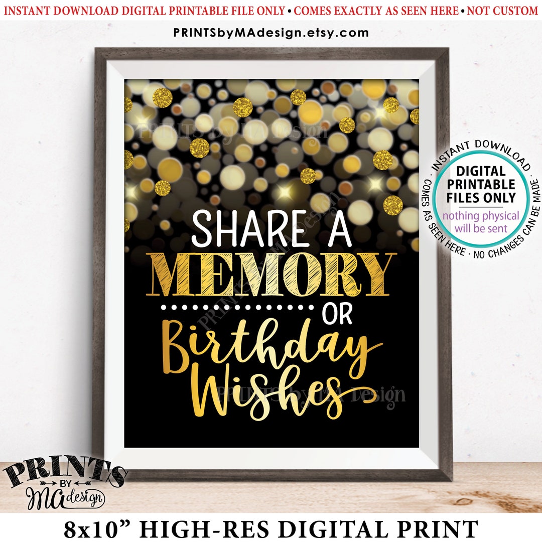 Share a Memory or Birthday Wishes Sign Birthday Wish - Etsy