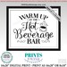 Warm up at the Hot Beverage Bar Sign, Coffee Tea, Hot Chocolate Bar ...