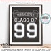 Class of 99 Sign, Welcome Class of 1999 Welcome Sign, Reunion ...