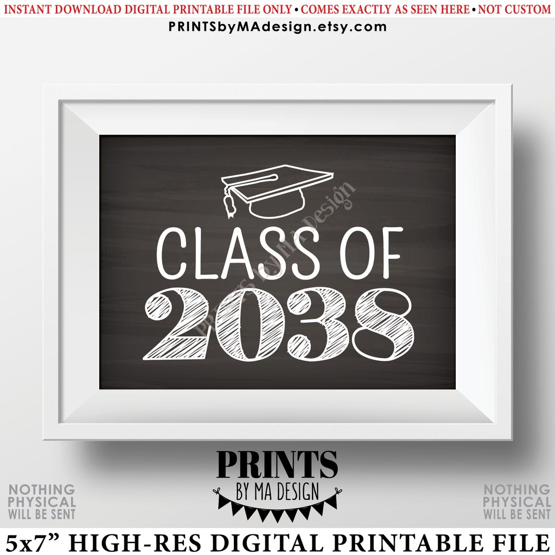 Class of 2038 Sign, First Day of School Photo Prop, High School ...