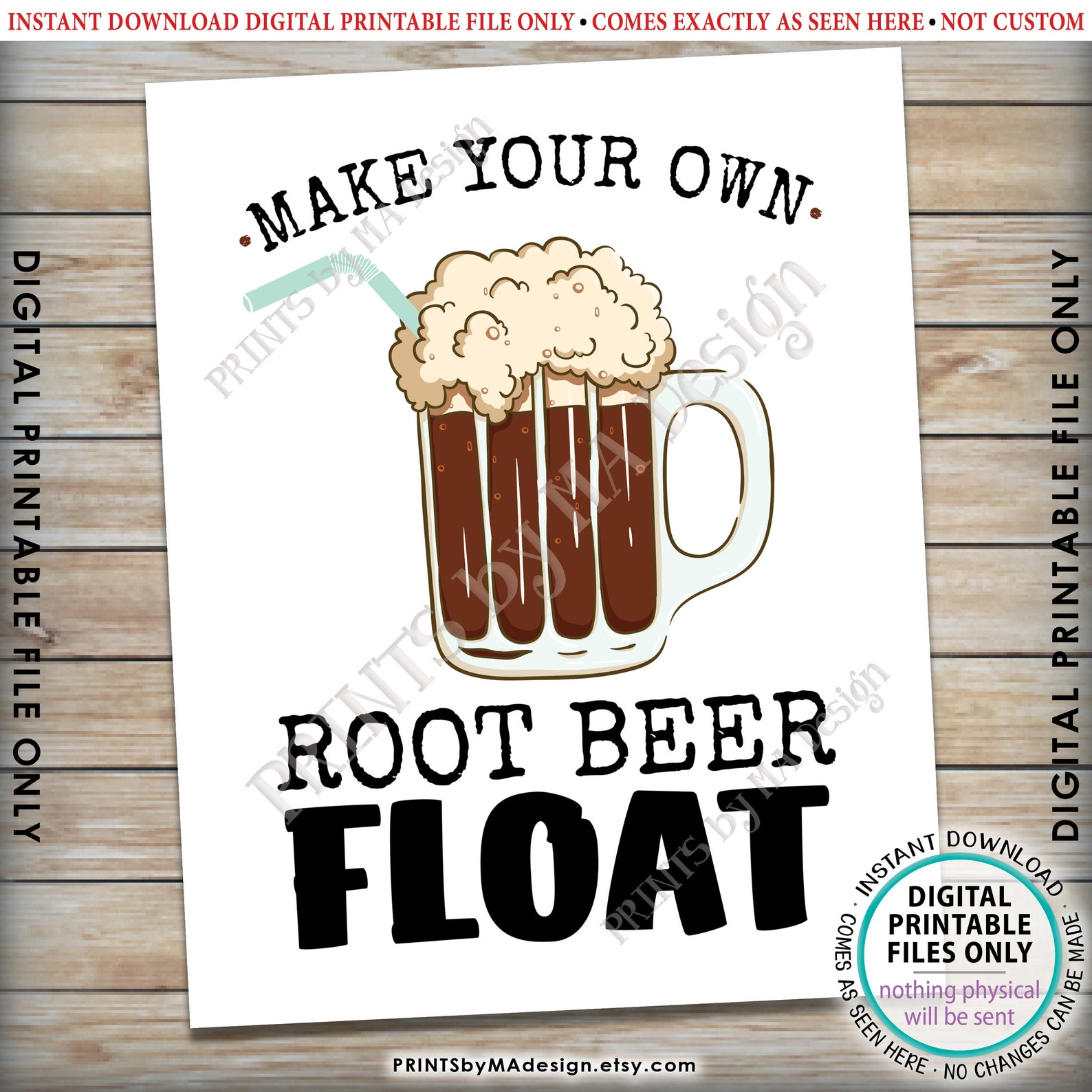 Root Beer Sign Make Your Own Float Build an Ice Cream Float | Etsy